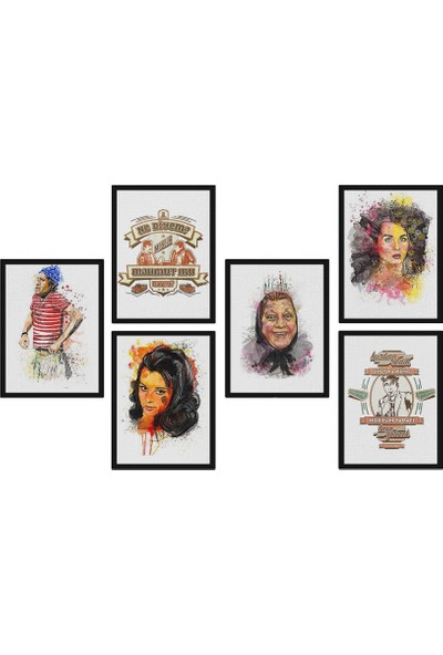 Hero Tasarım Yeşilçam Poster 6 Parça Mdf TABLOGMZ266