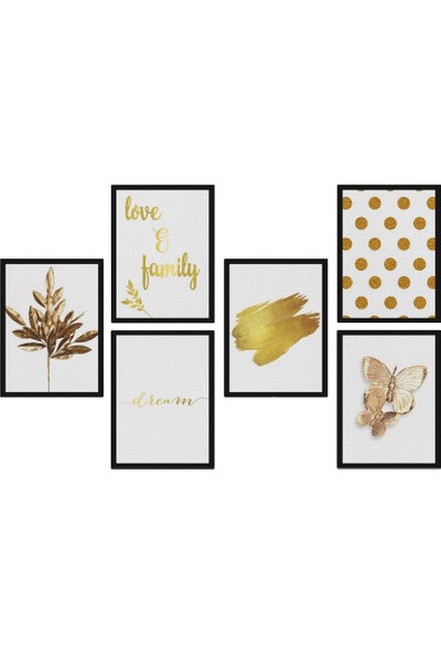 Hero Tasarım Gold 6 Parça Mdf TABLOGMZ296