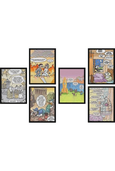 Hero Tasarım Karikatür 6 Parça Mdf TABLOGMZ196