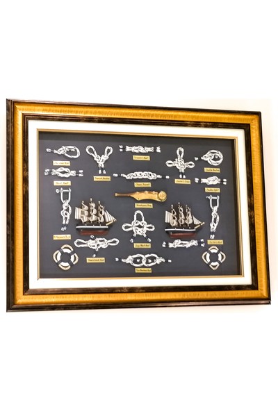 Deniz Marine Orijinal Pirinç Silistreli Gemici Bağları Panosu 48X63