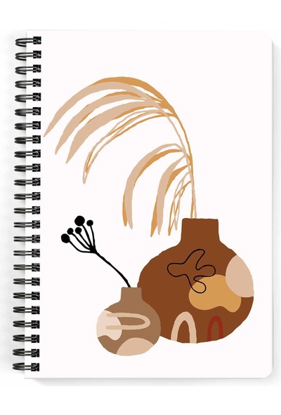 Hero Tasarım Vazo Baskılı Ahşap Kapaklı Defter 15X20 cm DFT5238 Hero Tasarım Vazo Baskılı Ahşap Kapaklı Defter 15X20 cm DFT5238