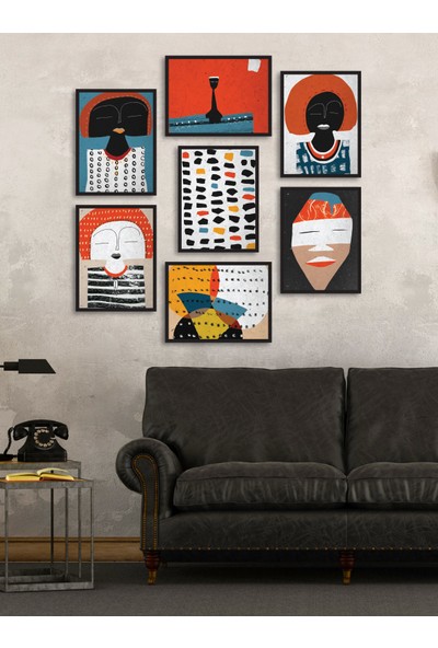 Wolawood 7 Parça Çerçeve Görünümlü Mdf Tablo Set