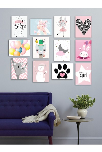 Wolawood 12 Parça Mdf Tablo Set Çocuk Odası