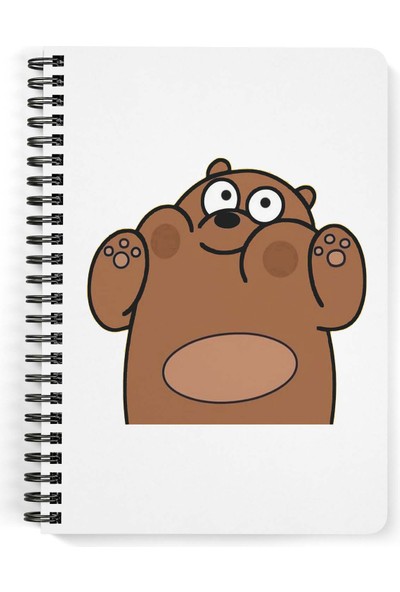 Hero Tasarım Ayıcık Baskılı Ahşap Kapaklı Defter 15X20 cm DFT310