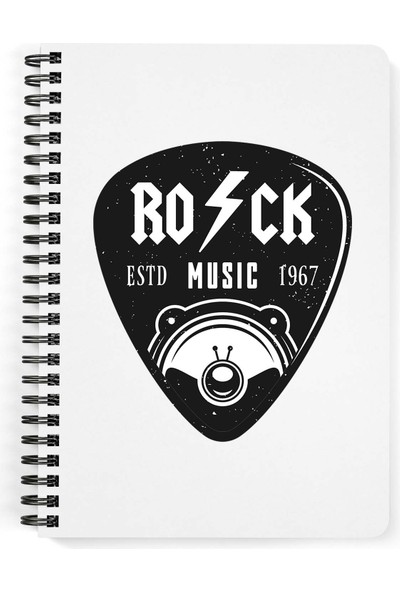 Hero Tasarım Rock Baskılı Ahşap Kapaklı Defter 15X20 cm DFT1557
