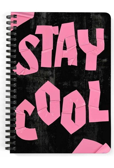 Hero Tasarım Stay Cool Baskılı Ahşap Kapaklı Defter 15X20 cm DFT2905