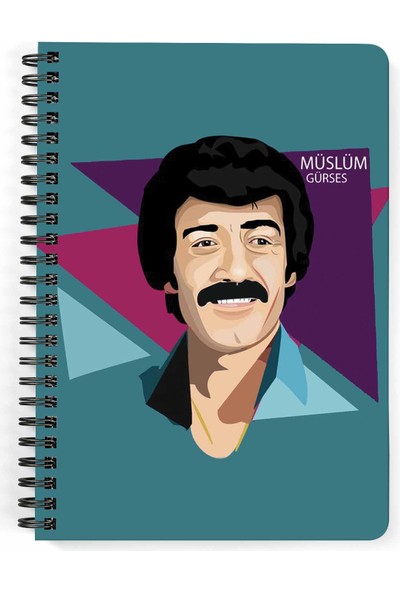 Hero Tasarım Müslüm Gürses Baskılı Ahşap Kapaklı Defter 15X20 cm DFT5088