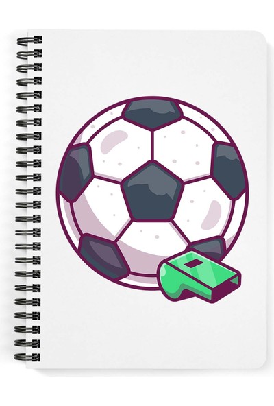 Hero Tasarım Düdük Futbol Topu Baskılı Ahşap Kapaklı Defter 15X20 cm DFT1193
