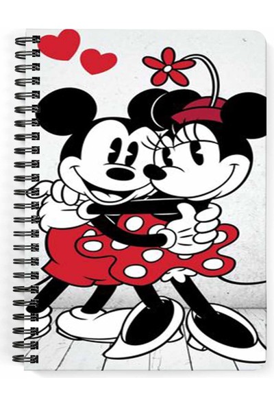 Hero Tasarım Mickey Mouse Baskılı Ahşap Kapaklı Defter 15X20 cm DFT3739