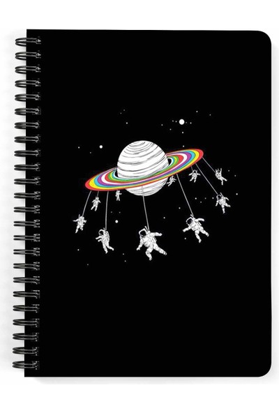 Hero Tasarım Gezegen Baskılı Ahşap Kapaklı Defter 15X20 cm DFT5380
