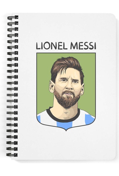Hero Tasarım Lionel Messi Baskılı Ahşap Kapaklı Defter 15X20 cm DFT1181