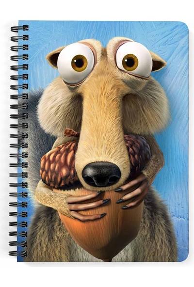 Hero Tasarım Buz Devri Baskılı Ahşap Kapaklı Defter 15X20 cm DFT4042