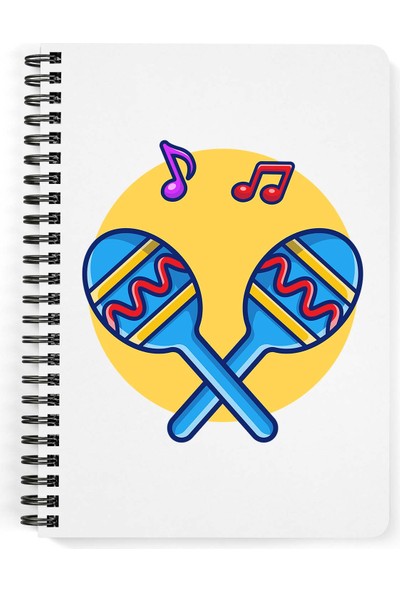 Hero Tasarım Maraca Baskılı Ahşap Kapaklı Defter 15X20 cm DFT1643