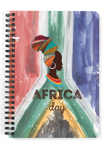 Hero Tasarım Africa Day Baskılı Ahşap Kapaklı Defter 15X20 cm DFT5069