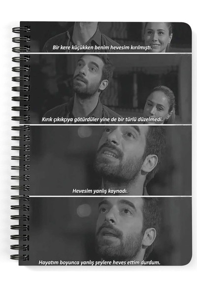 Hero Tasarım Poyraz Karayel Baskılı Ahşap Kapaklı Defter 15X20 cm DFT2512