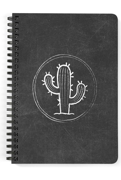Hero Tasarım Kaktüs Baskılı Ahşap Kapaklı Defter 15X20 cm DFT2457