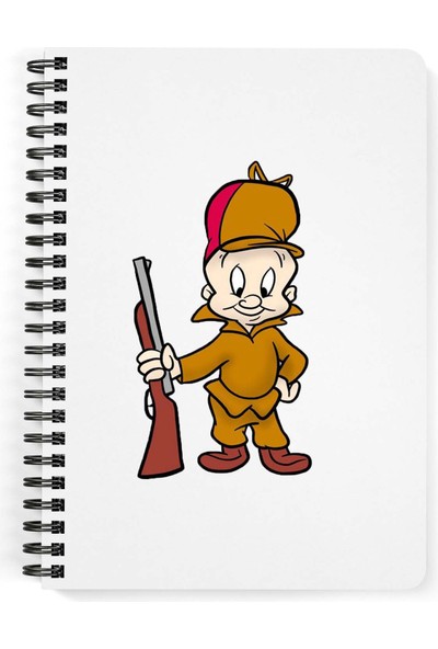 Hero Tasarım Elmer Fudd Baskılı Ahşap Kapaklı Defter 15X20 cm DFT6710