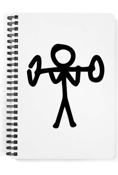 Hero Tasarım Gym Baskılı Ahşap Kapaklı Defter 15X20 cm DFT6561