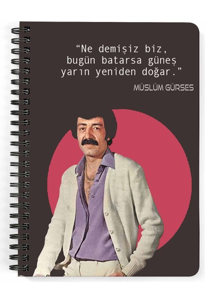 Hero Tasarım Müslüm Gürses Baskılı Ahşap Kapaklı Defter 15X20 cm DFT3996