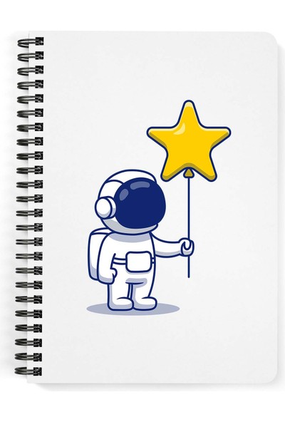 Hero Tasarım Yıldız Balonu Baskılı Ahşap Kapaklı Defter 15X20 cm DFT1833