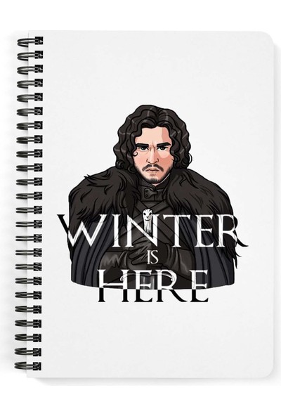 Hero Tasarım Winter Is Here Baskılı Ahşap Kapaklı Defter 15X20 cm DFT6691