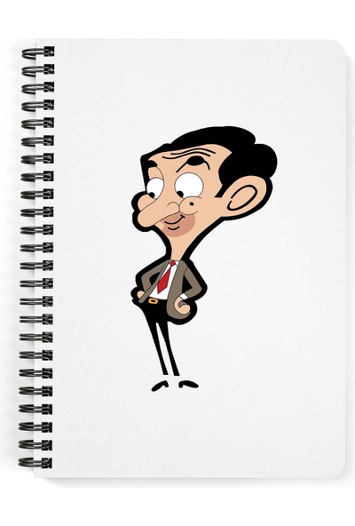 Hero Tasarım Mr. Bean Baskılı Ahşap Kapaklı Defter 15X20 cm DFT6547
