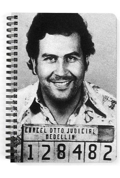 Hero Tasarım Pablo Eskobar Baskılı Ahşap Kapaklı Defter 15X20 cm DFT3686