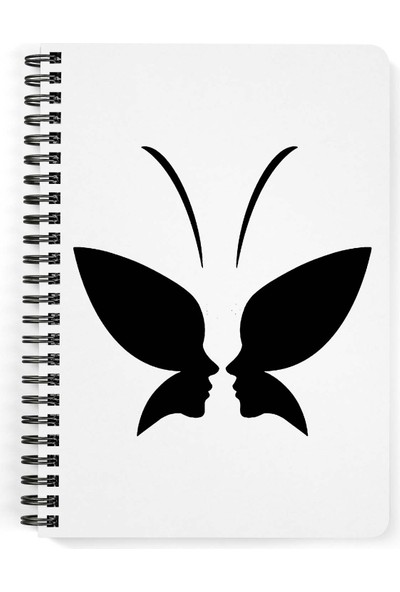 Hero Tasarım Kelebek Baskılı Ahşap Kapaklı Defter 15X20 cm DFT6085