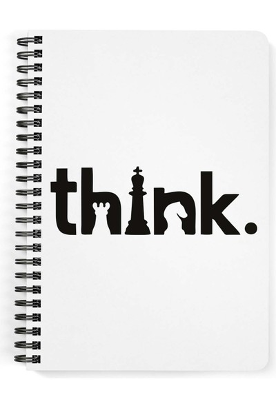 Hero Tasarım Think Baskılı Ahşap Kapaklı Defter 15X20 cm DFT1713