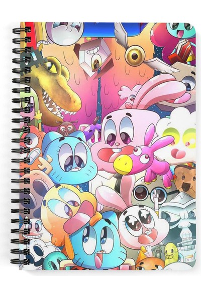 Hero Tasarım Gumball Baskılı Ahşap Kapaklı Defter 15X20 cm DFT2500