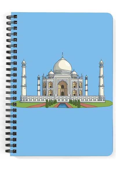 Hero Tasarım Taç Mahal Baskılı Ahşap Kapaklı Defter 15X20 cm DFT4991