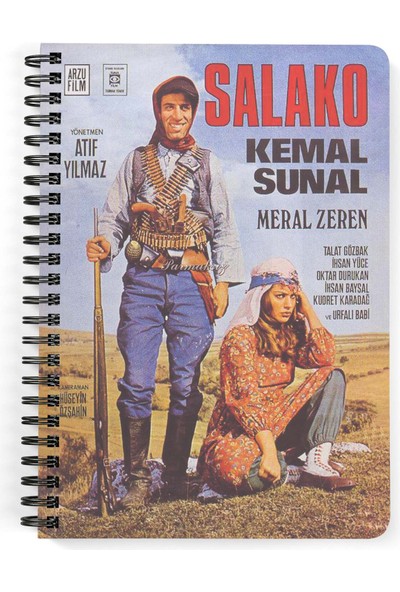 Hero Tasarım Salako Kemal Sunal Baskılı Ahşap Kapaklı Defter 15X20 cm DFT2370