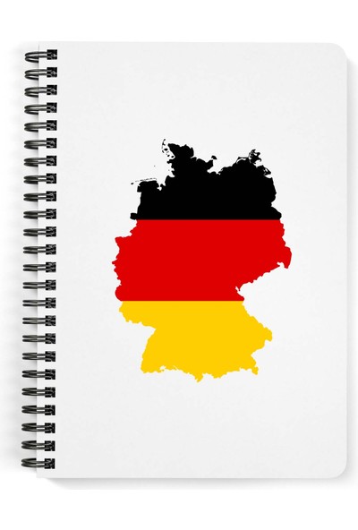 Hero Tasarım Almanya Bayrağı Baskılı Ahşap Kapaklı Defter 15X20 cm DFT465