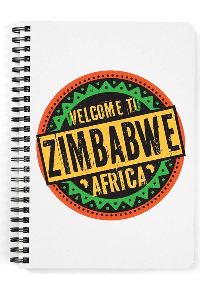 Hero Tasarım Zimbabwe Baskılı Ahşap Kapaklı Defter 15X20 cm DFT2216