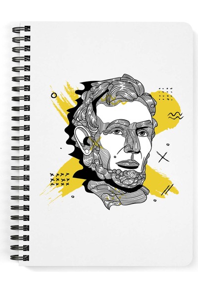 Hero Tasarım Abraham Lincoln Baskılı Ahşap Kapaklı Defter 15X20 cm DFT980 Hero Tasarım Abraham Lincoln Baskılı Ahşap Kapaklı Defter 15X20 cm DFT980