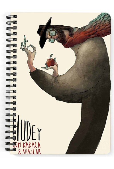 Hero Tasarım Cem Karaca Hudey Baskılı Ahşap Kapaklı Defter 15X20 cm DFT3907