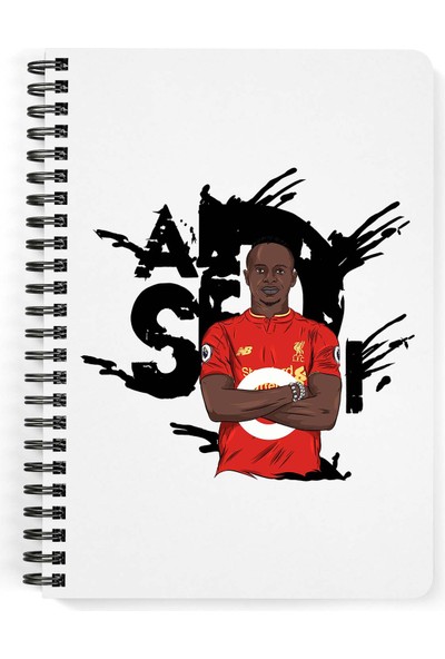 Hero Tasarım Sadio Mane Baskılı Ahşap Kapaklı Defter 15X20 cm DFT1200