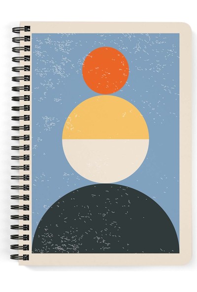 Hero Tasarım Geometrik Baskılı Ahşap Kapaklı Defter 15X20 cm DFT660