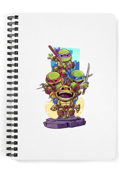 Hero Tasarım Ninja Kaplumbağalar Baskılı Ahşap Kapaklı Defter 15X20 cm DFT6839