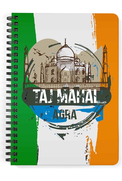 Hero Tasarım Taç Mahal Baskılı Ahşap Kapaklı Defter 15X20 cm DFT3882