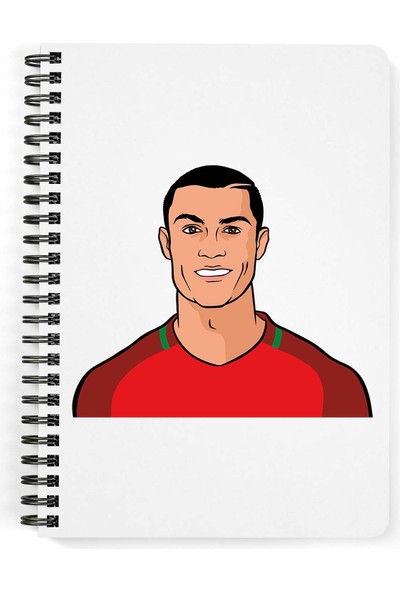 Hero Tasarım Ronaldo Baskılı Ahşap Kapaklı Defter 15X20 cm DFT1253