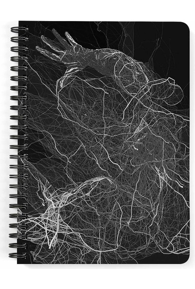 Hero Tasarım Soyut Insan Baskılı Ahşap Kapaklı Defter 15X20 cm DFT3071