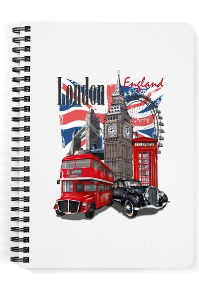 Hero Tasarım Ingiltere Baskılı Ahşap Kapaklı Defter 15X20 cm DFT2287