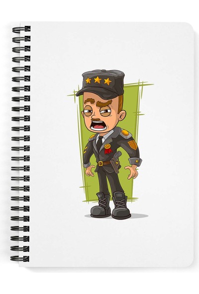 Hero Tasarım Asker Baskılı Ahşap Kapaklı Defter 15X20 cm DFT1366