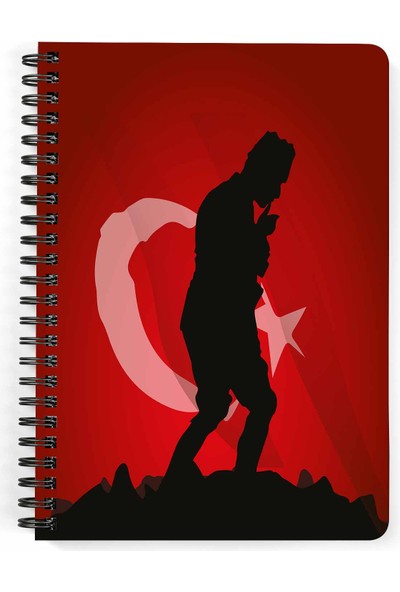 Hero Tasarım Atatürk Baskılı Ahşap Kapaklı Defter 15X20 cm DFT5450