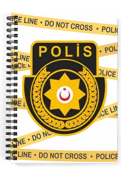 Hero Tasarım Polis Girilmez Baskılı Ahşap Kapaklı Defter 15X20 cm DFT5478