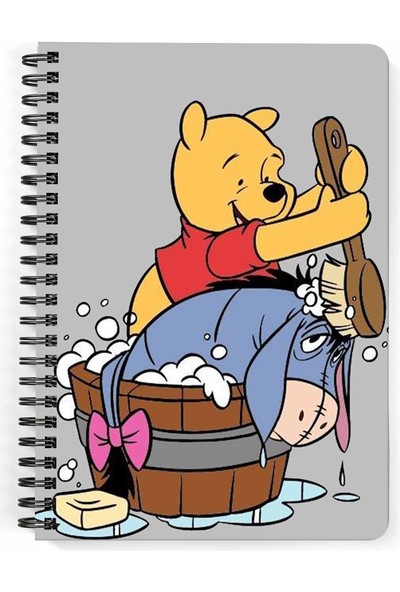 Hero Tasarım Winnie-The-Pooh Baskılı Ahşap Kapaklı Defter 15X20 cm DFT4237