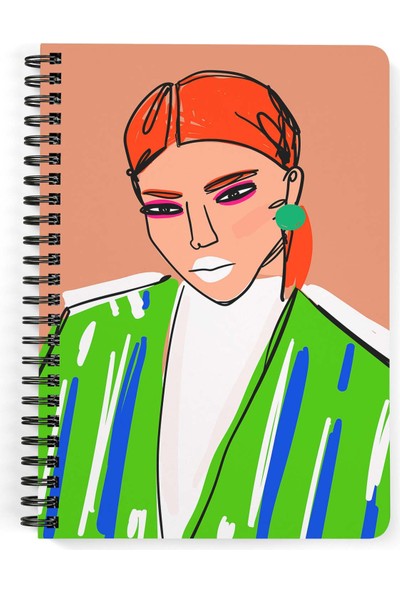 Hero Tasarım Woman Baskılı Ahşap Kapaklı Defter 15X20 cm DFT642