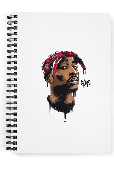 Hero Tasarım 2pac Baskılı Ahşap Kapaklı Defter 15X20 cm DFT1699