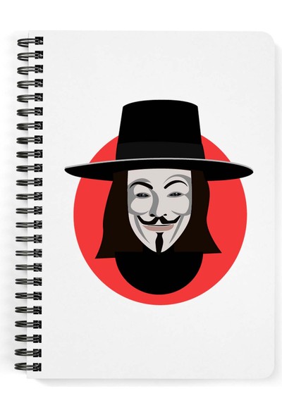 Hero Tasarım Vendetta Baskılı Ahşap Kapaklı Defter 15X20 cm DFT972 Hero Tasarım Vendetta Baskılı Ahşap Kapaklı Defter 15X20 cm DFT972